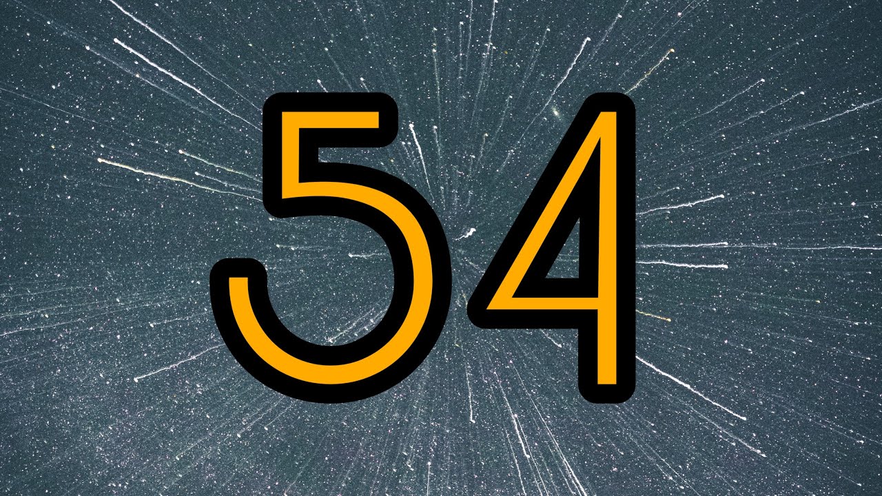 54 Second Timer ⏰ | Bright big yellow numbers and relaxing background ...