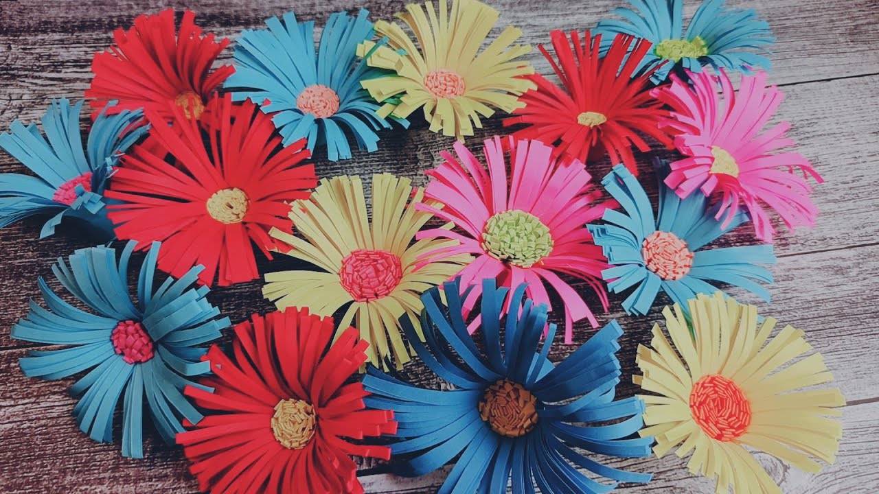 Diwali Decor/Paper Flowers| Very Easy Paper Flower | How to Make Paper ...