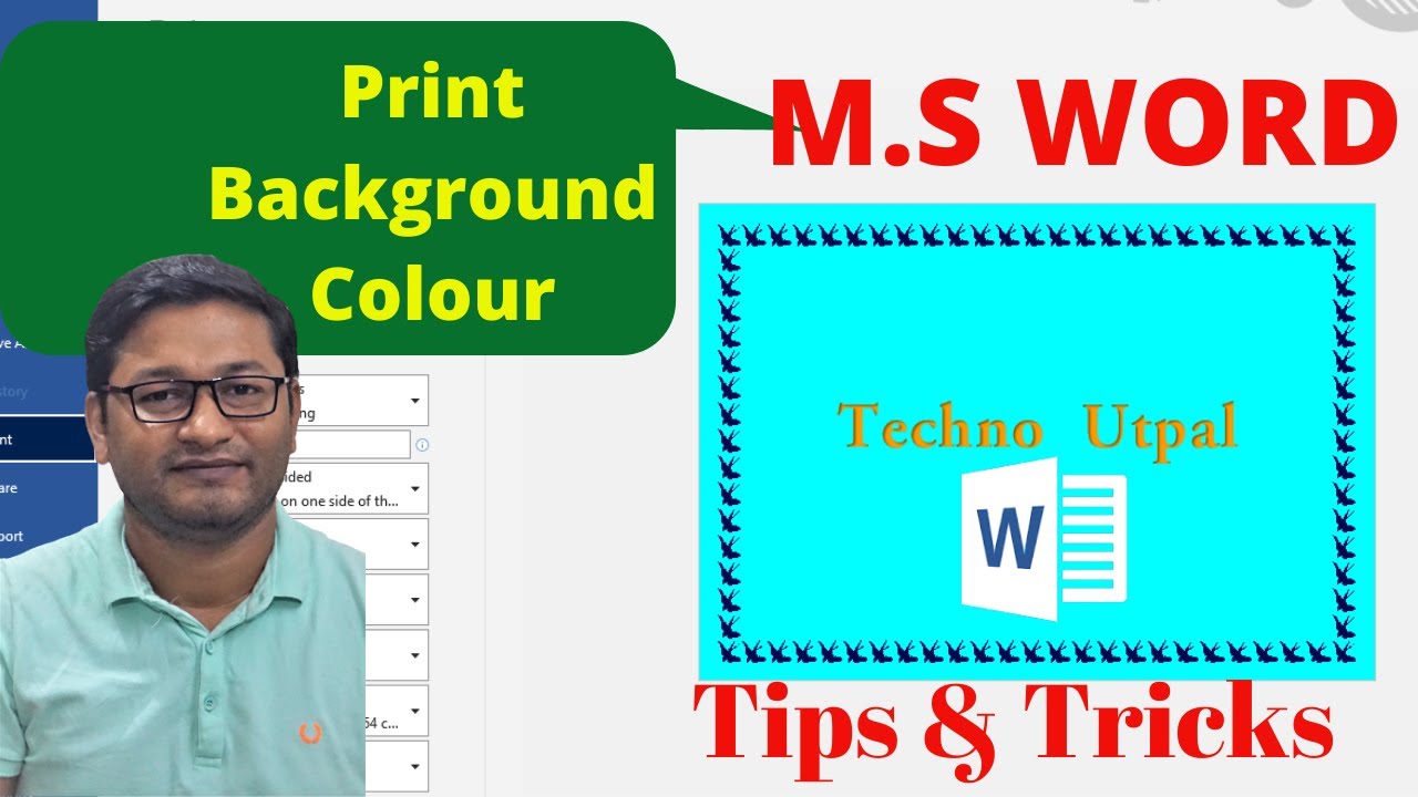 How To Print Background And Color Images In MS Word msword How To Print Background And Color Images In MS Word msword