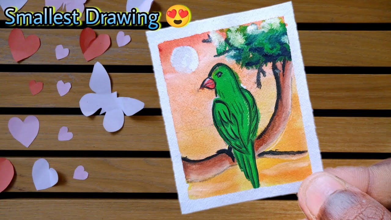 Beautiful 😍 Watercolour drawing in a small piece of paper | Easy ...