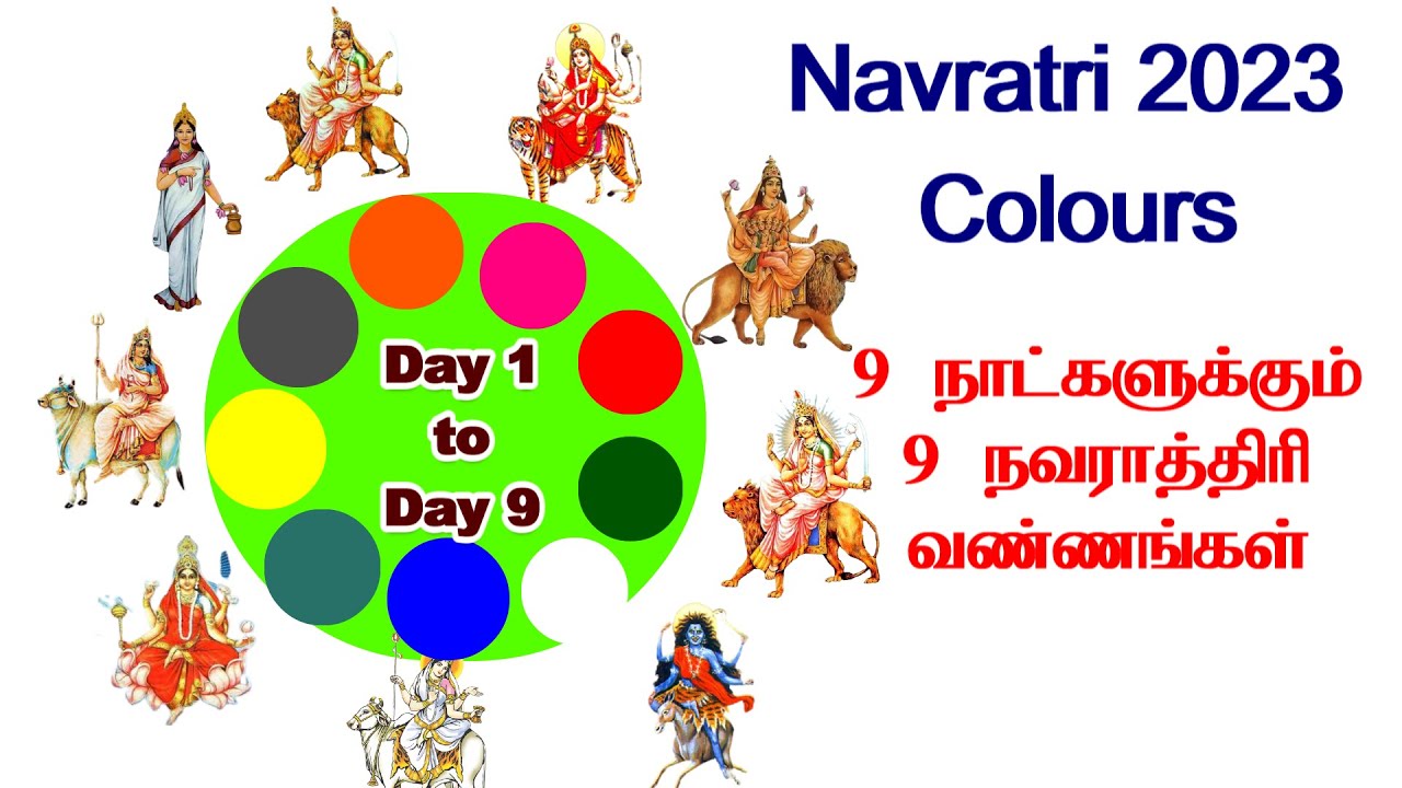 நவராத்திரி வண்ணங்கள் 2023/Navratri 9 Colour 2023/ Navratri Nav Colours ...