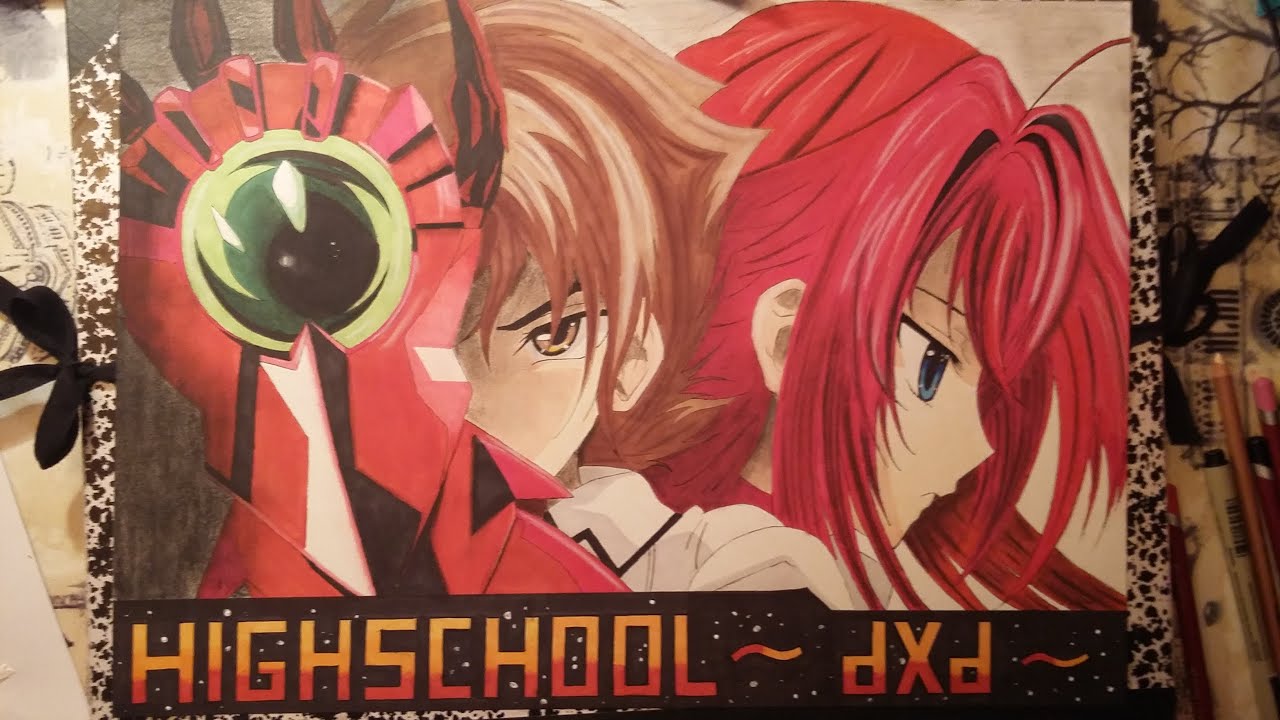 [Speed Drawing] Highschool DxD, Rias and issei - YouTube