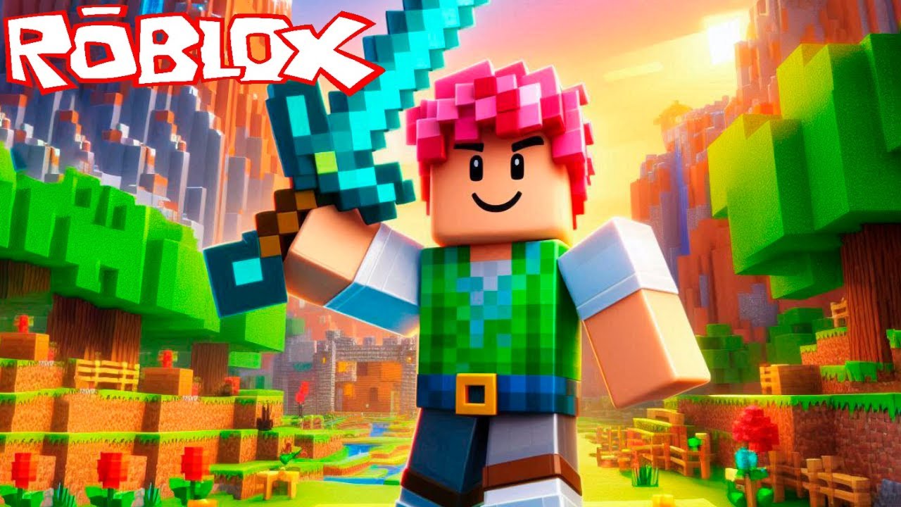 JOGANDO MINECRAFT NO ROBLOX - YouTube