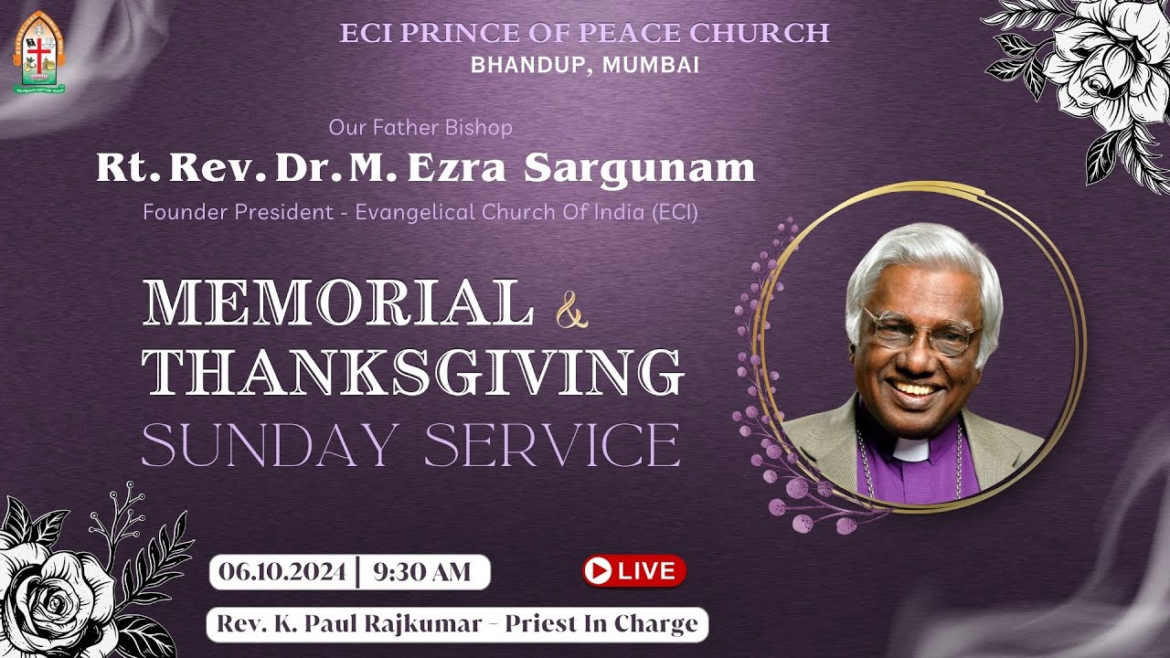 | Memorial & Thanksgiving Sunday Service - Father Bishop Ezra Sargunam ...