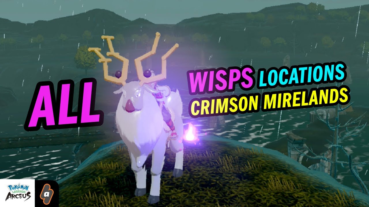 ALL 20 Purple Flames (wisps) in Crimson Mirelands | Pokémon Legends ...