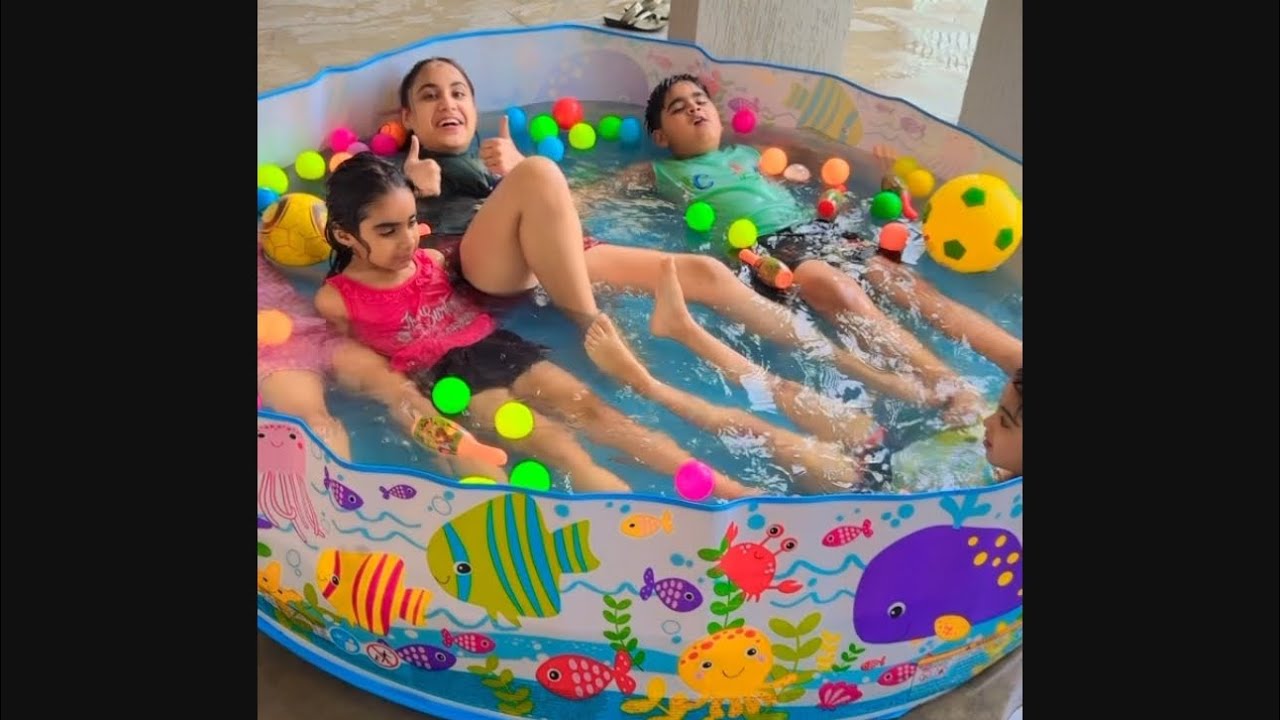 Kids mini pool party👦🏻👧💦 - YouTube