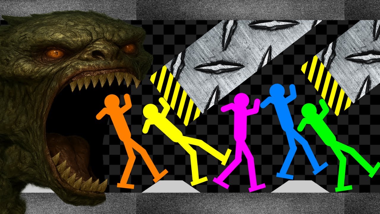 Survival Stickman Race - Run From Mountain Monster - YouTube
