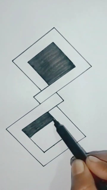 3d 8 in square shape drawing #3dillusiondrawing #3d 8 #ytshorts - YouTube