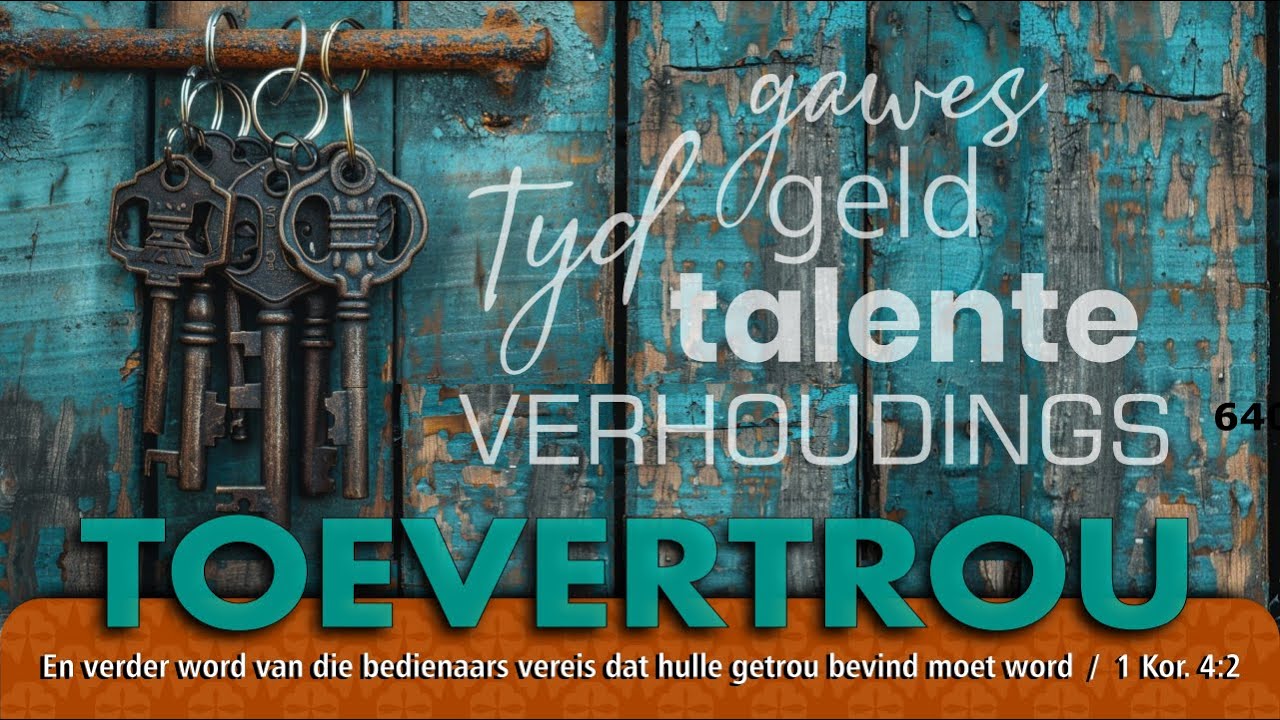 Sondag Erediens: Jou Gesin Is Aan Jou Toevertrou - YouTube