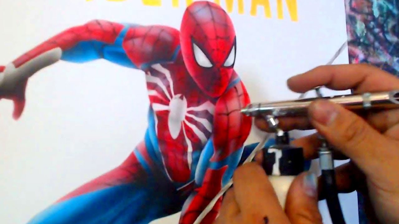 How to Airbrush Spiderman - YouTube