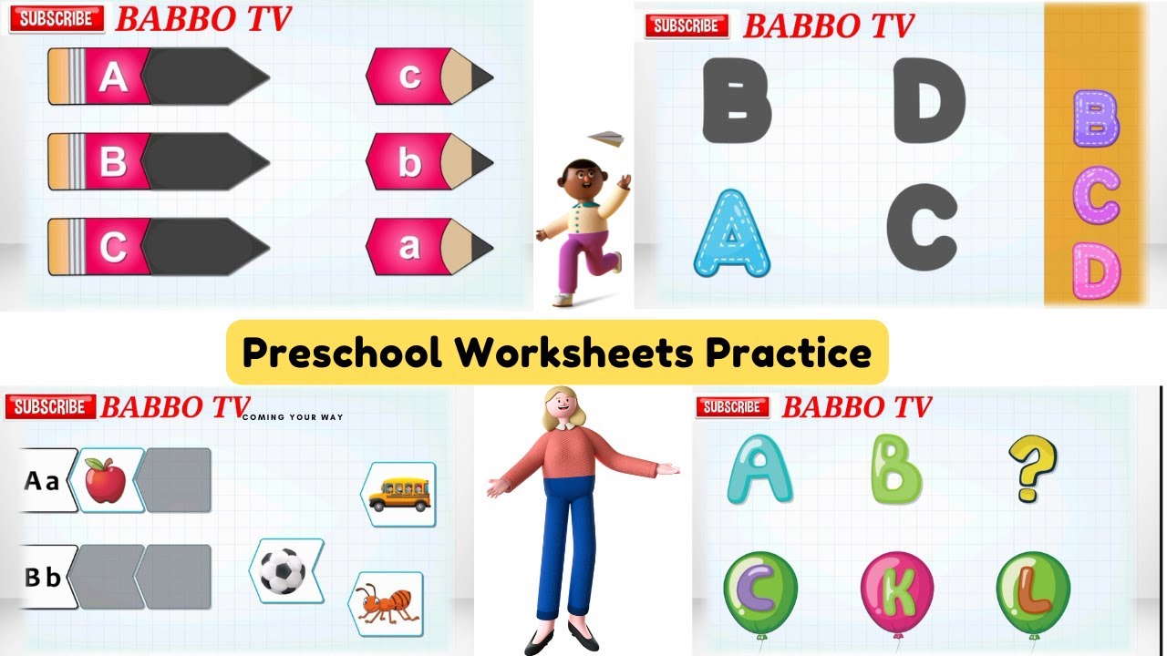 English Preschool Work sheets Practice for Nursery Class Kids - YouTube