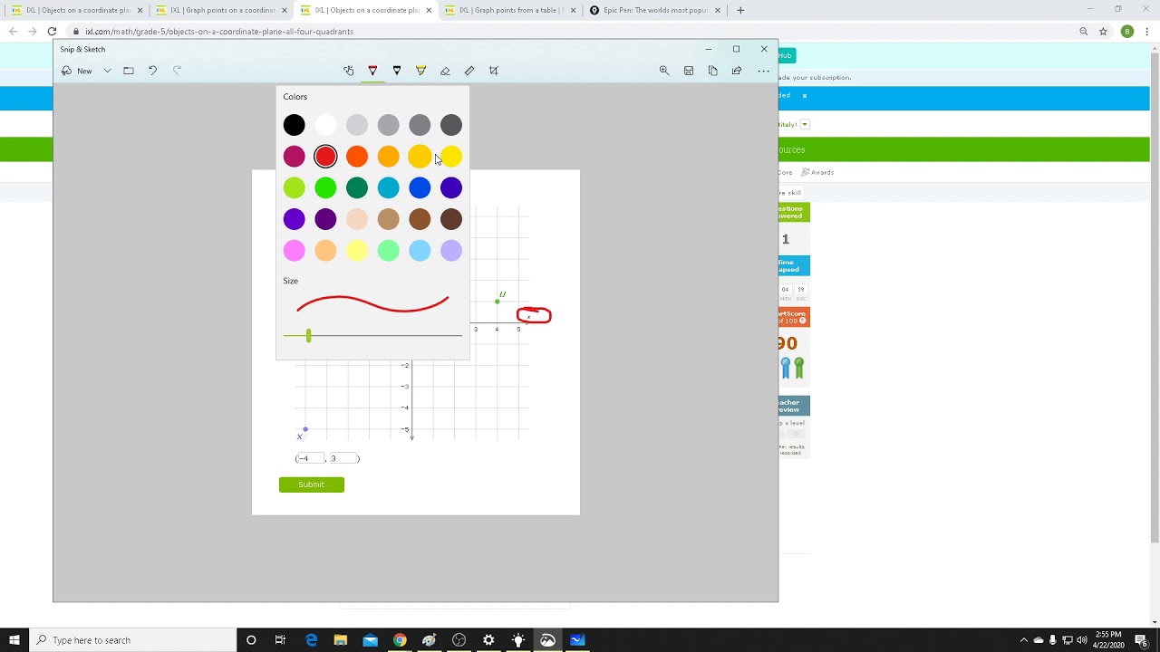 Graphing using a coordinate plane (IXL practice) - YouTube