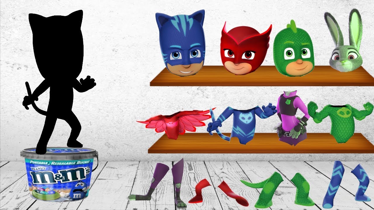learn color with Pj masks kids Wrong Costume and logo&Song Fingers ...
