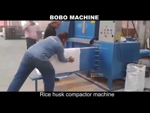 rice husk compactor machine with baling and bagging - YouTube