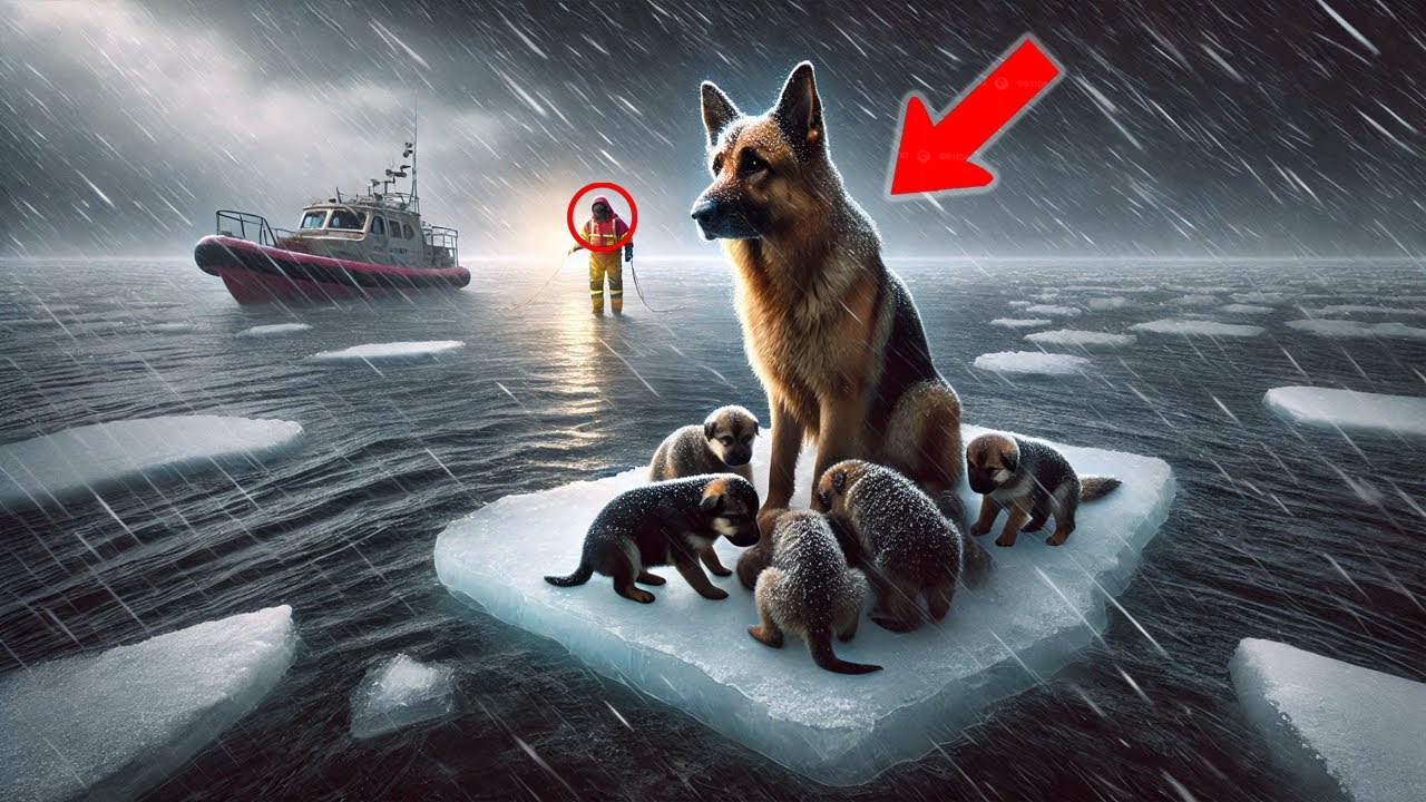 Shepherd Dog and Puppies Frozen on Ice—You Won’t Believe Who Came to ...