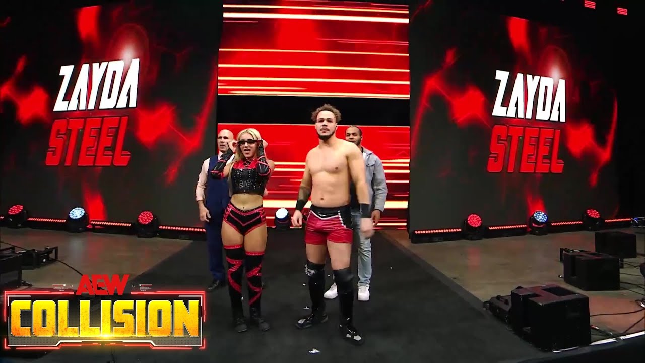 Zayda Steel & Dante Martin (with SkyFlight) Entrance - AEW Collision ...