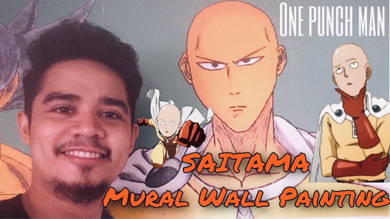 One Punch Man I Saitama Mural Wall Painting - YouTube