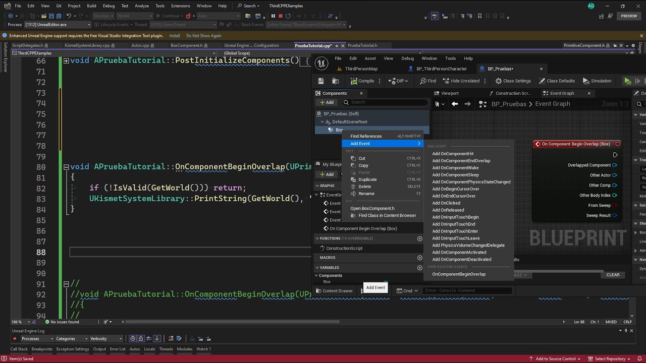 Unreal Engine C++ EVENTOS usar los Blueprint como guía + comparación ...