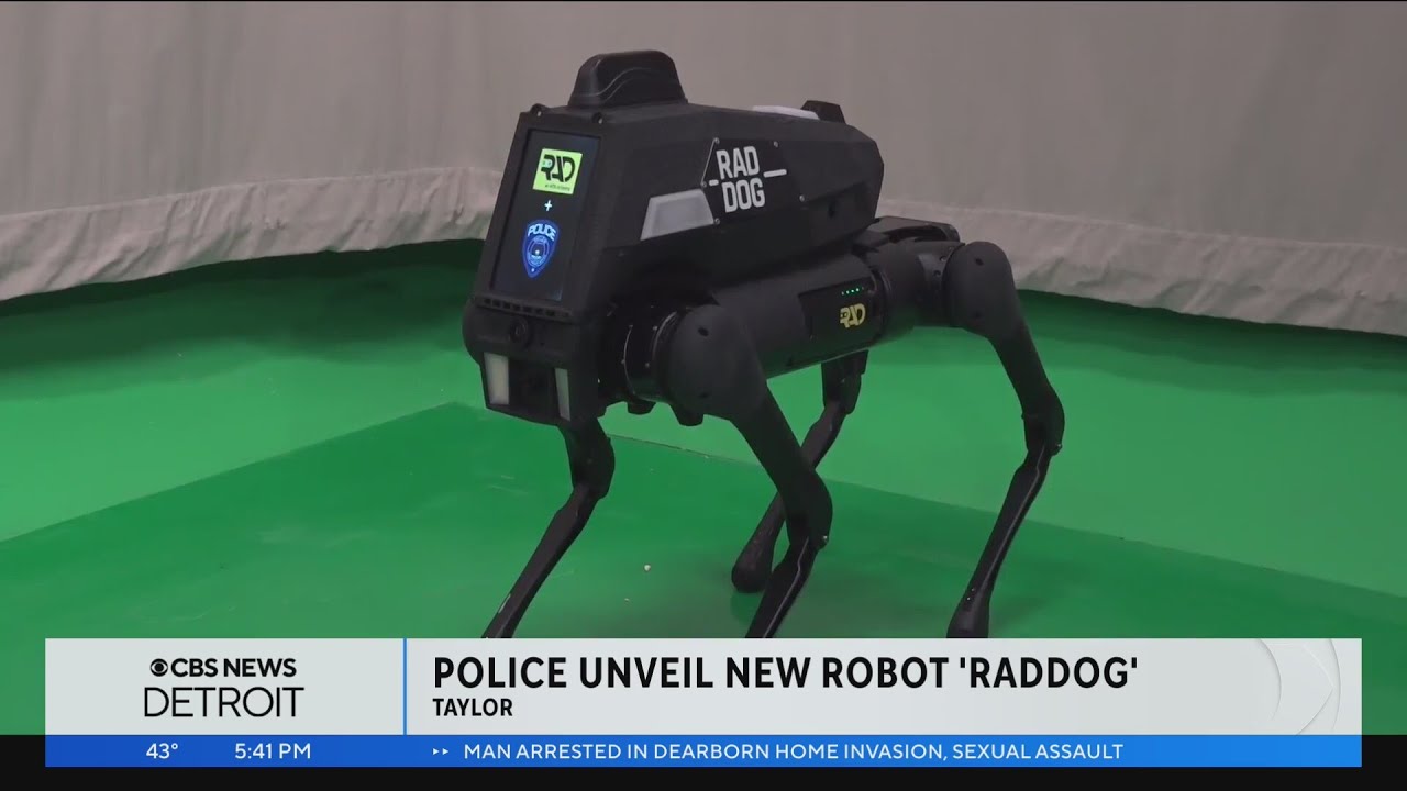Taylor Police Department unveils new K9 robot - YouTube