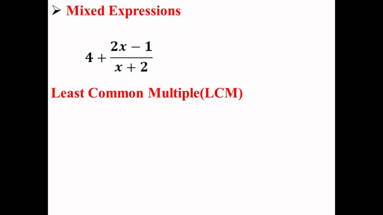 Mixed Expressions - YouTube