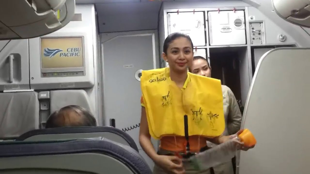 Cebu Pacific Safety Instructions Actual Demo - YouTube