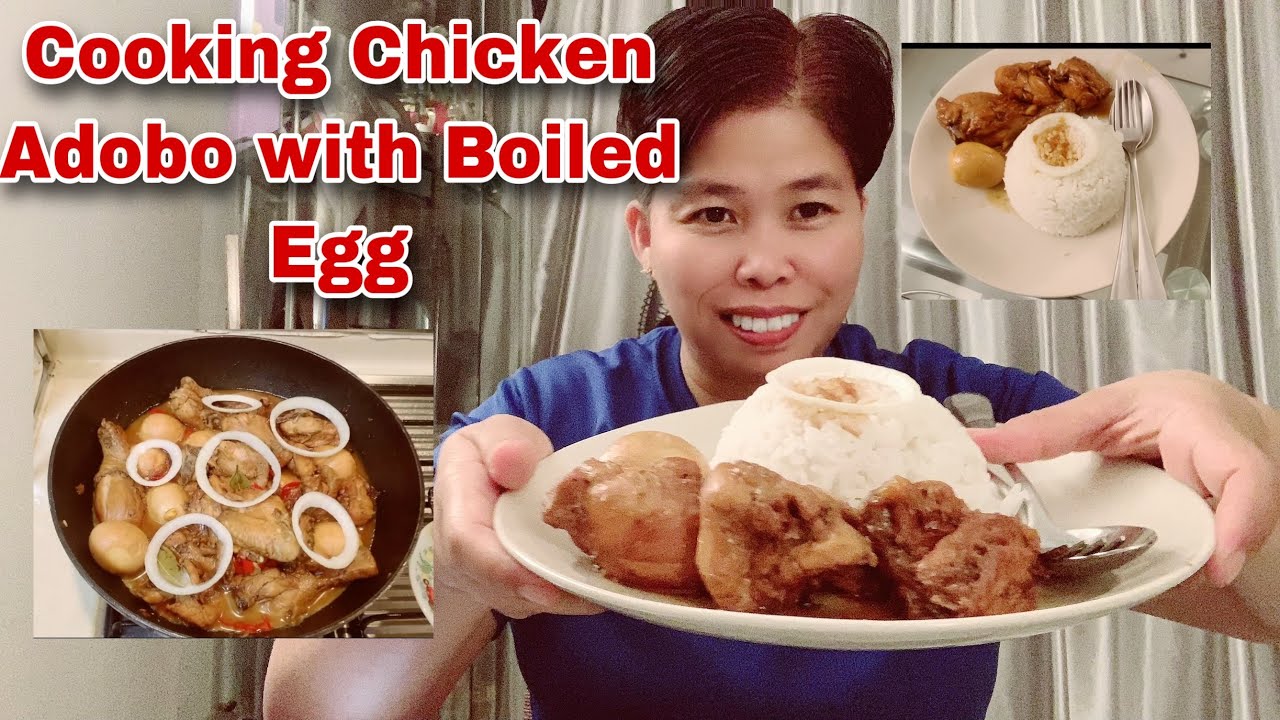 COOKING CHICKEN ADOBO WITH BOILED EGG - YouTube