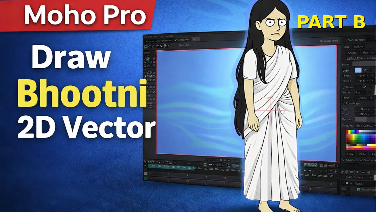 Spooky Bhootni Character Design | Moho Pro 2D Vector Drawing Tutorial ...
