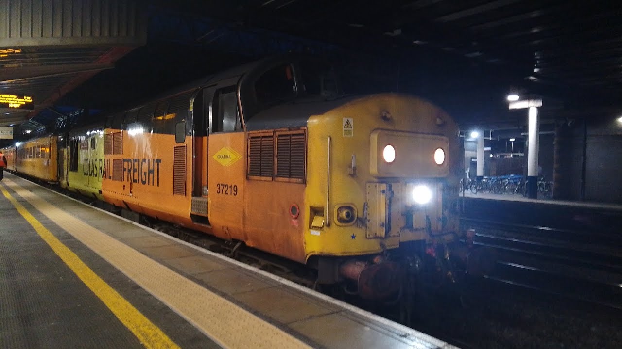 1Q18 T&T Colas class 37 219&Colas class 37 175 depart Crewe with test ...