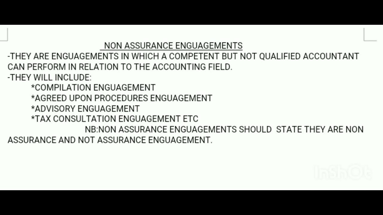 NON ASSURANCE ENGAGEMENT PART 1 - YouTube