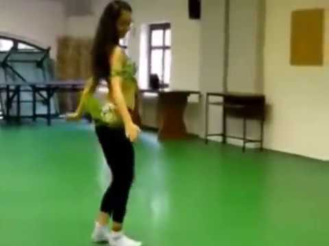 A beautiful girl dancing on Arabian music