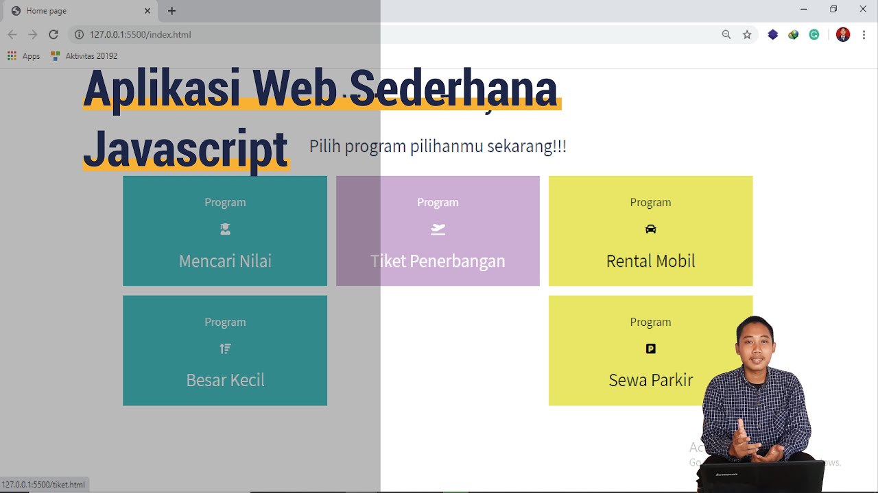 Cara Membuat Program Aplikasi Web Sederhana Menggunakan Javascript Youtube