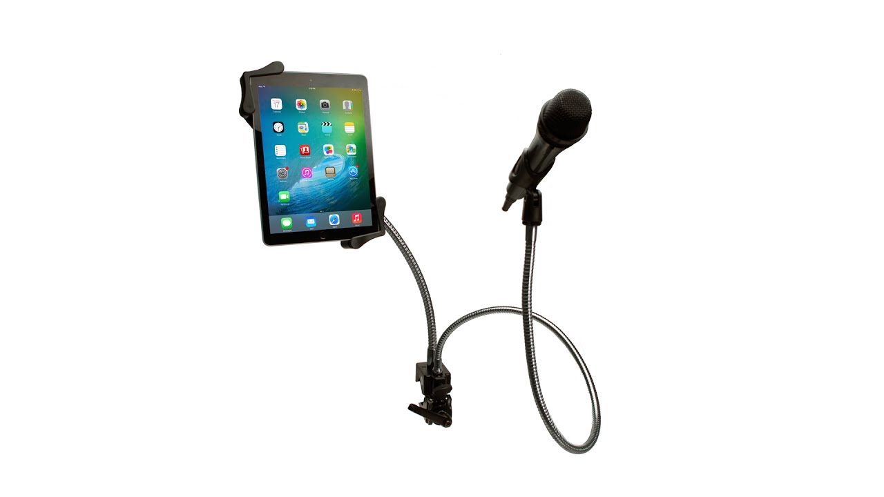 CTA Digital Microphone Clip and Tablet Holder Gooseneck Clamp Stand for ...