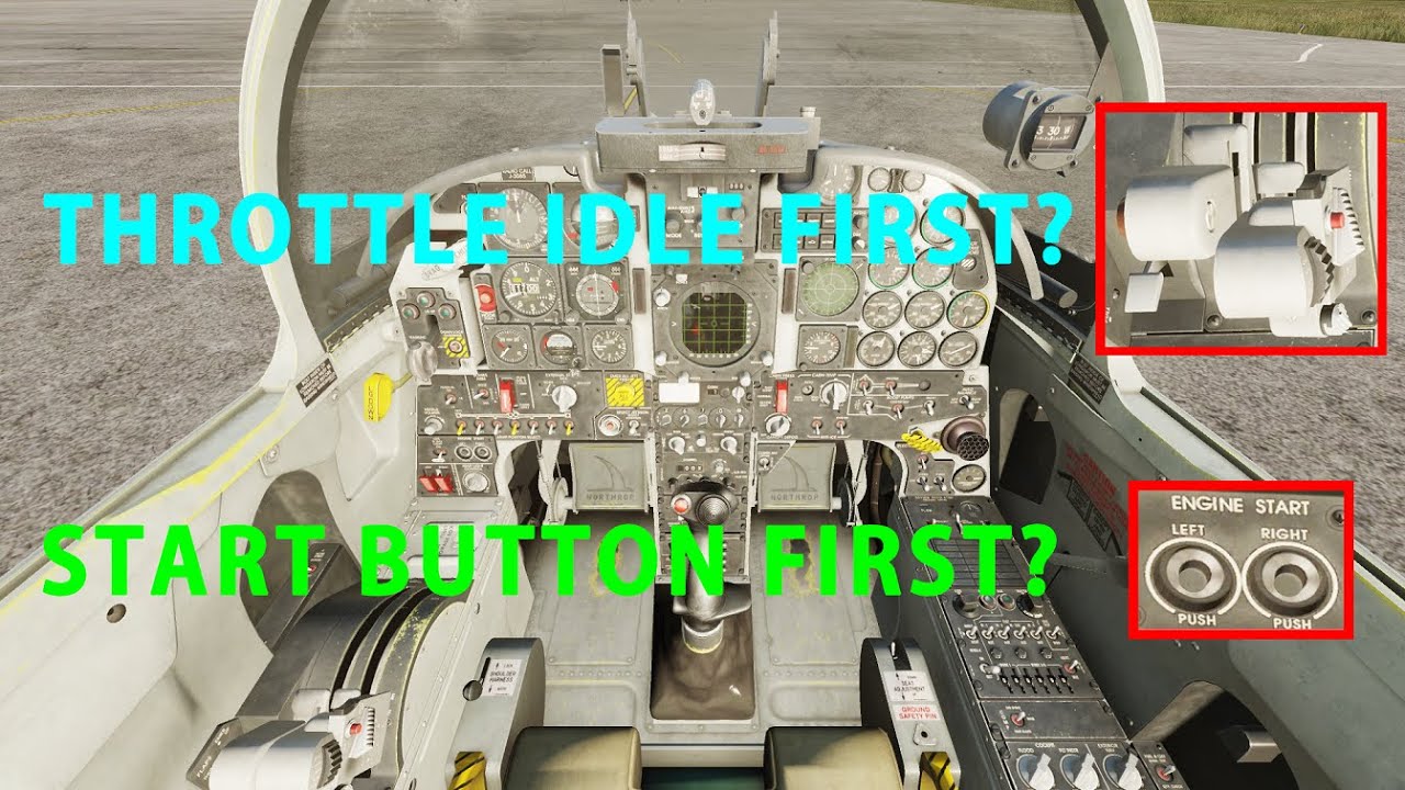 F-5E ENGINE START [Throttle FIRST] VS [Start Button FIRST] - YouTube