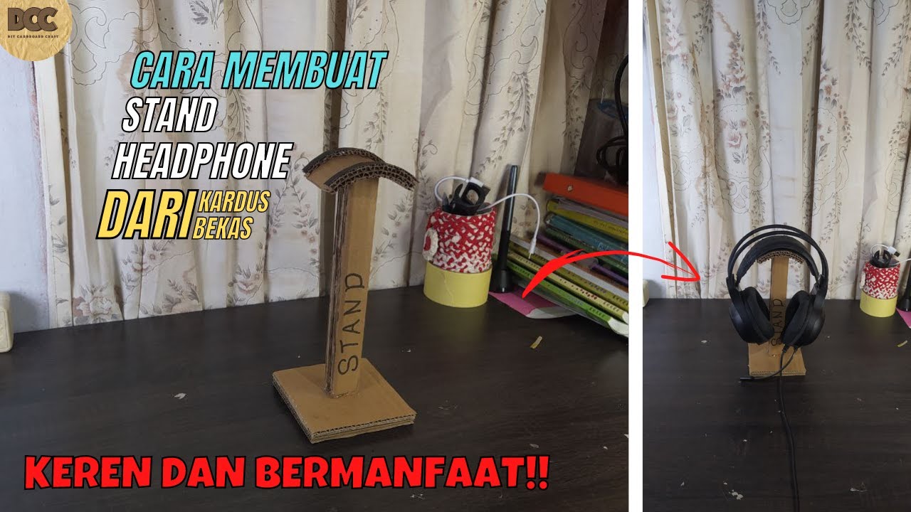 Cara membuat || Stand Headphone dari kardus bekas || Keren - YouTube