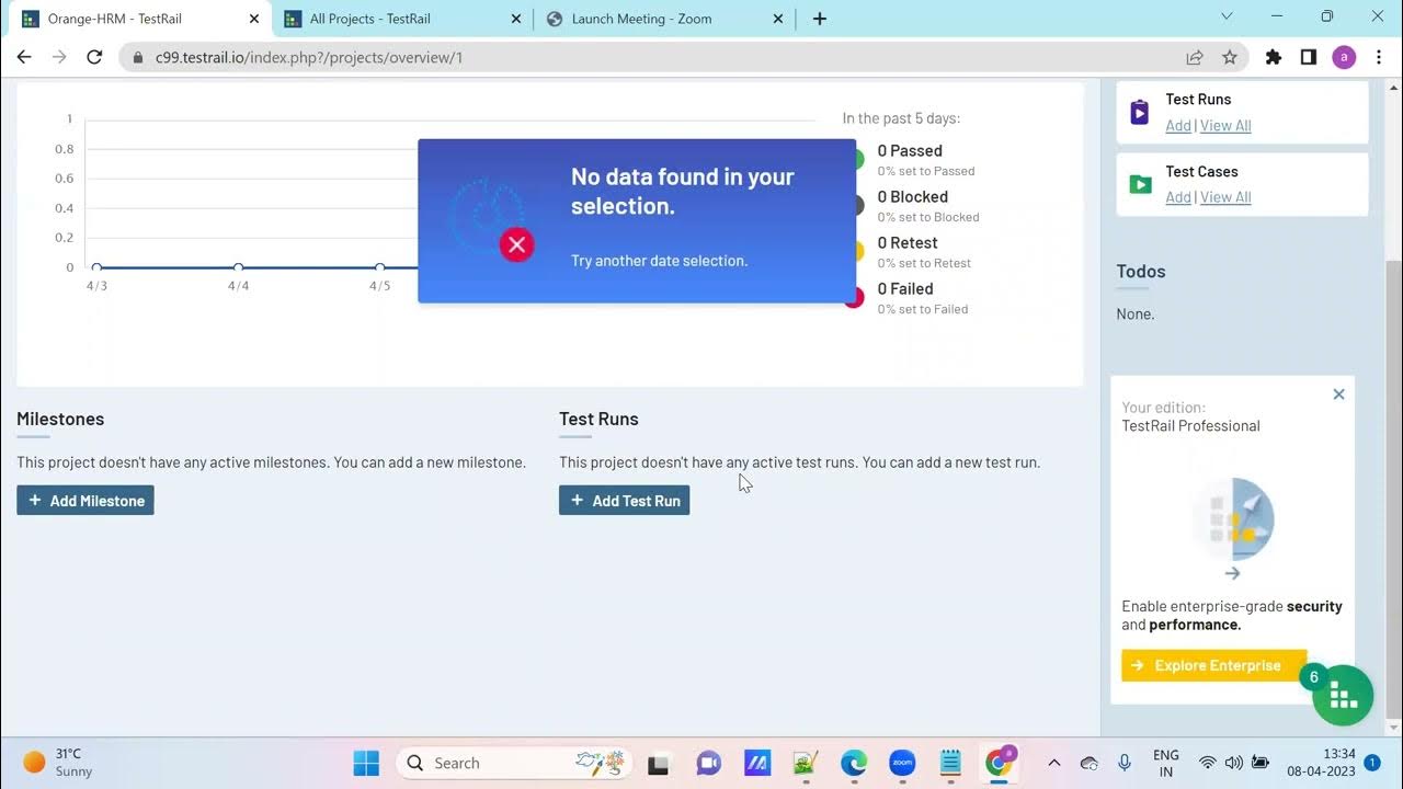 2 Testrail Project Setup And Dashboard Overview Youtube