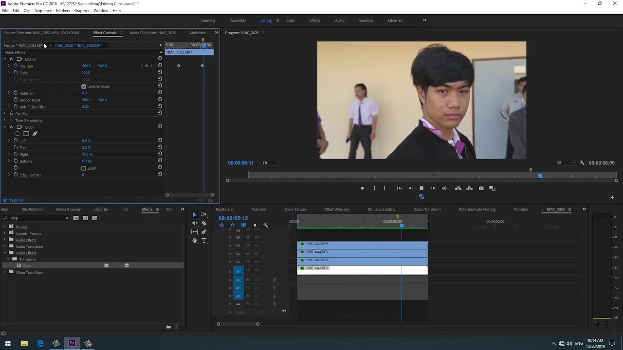 Adobe Premiere pro CC Crop Scale W3 62 - YouTube