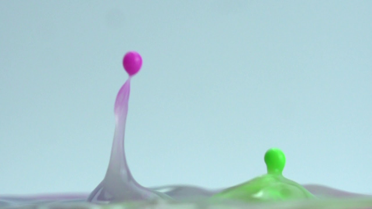 coloured droplets slow motion - YouTube