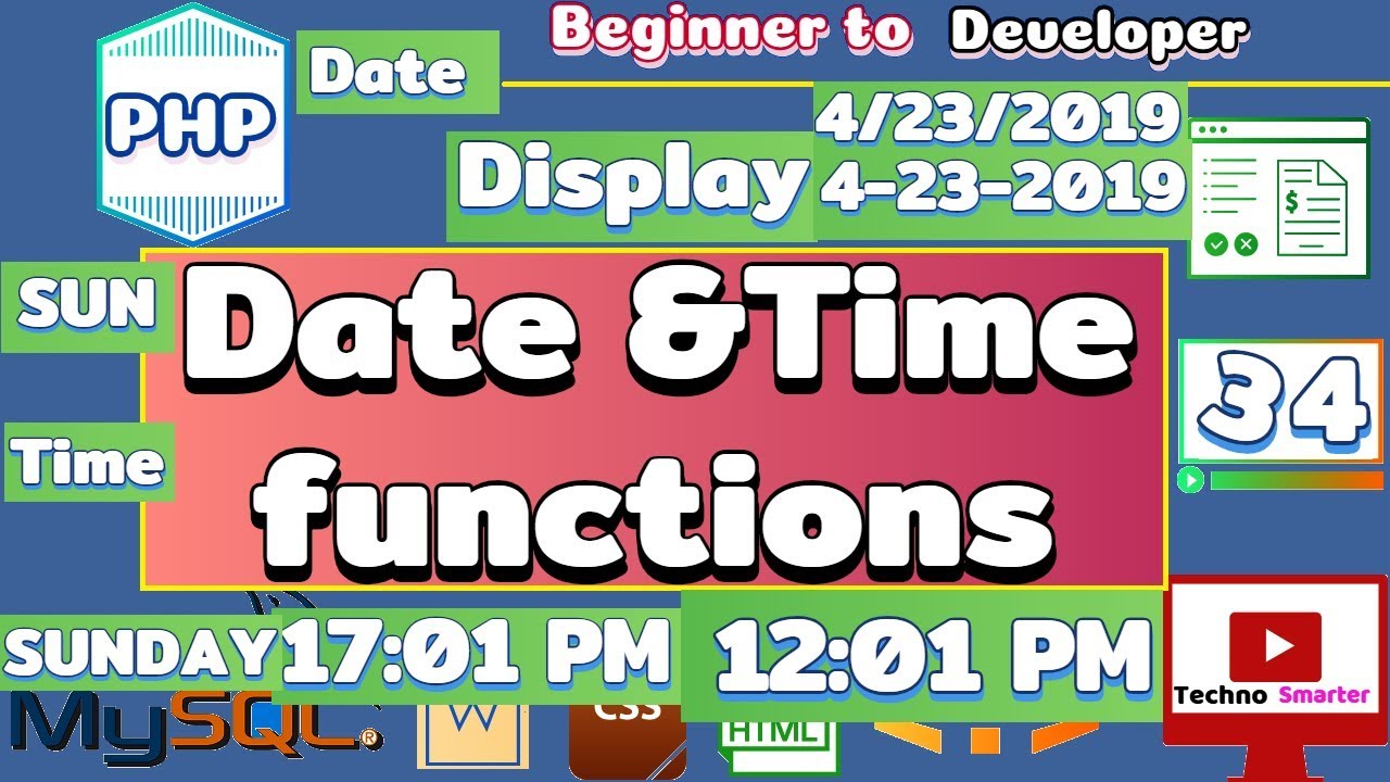 Date and Time functions | Display in proper format | PHP Tutorials for ...