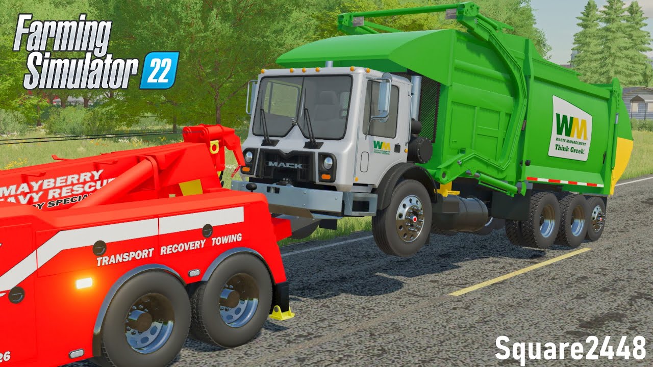 BROKEN Recycling Truck! & Lambo Tow! | FS22 Heavy Rescue - YouTube