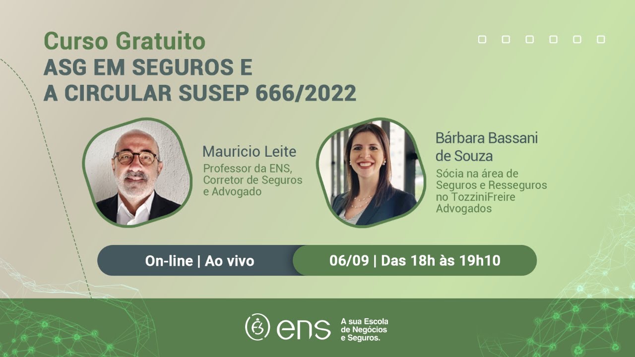 CURSO GRATUITO | ASG em Seguros e a Circular Susep 666/2022 - YouTube