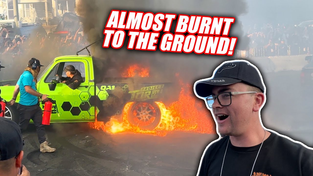 The CRAZIEST Burnouts I've Ever Seen! HUGE Fire At SEMA - YouTube