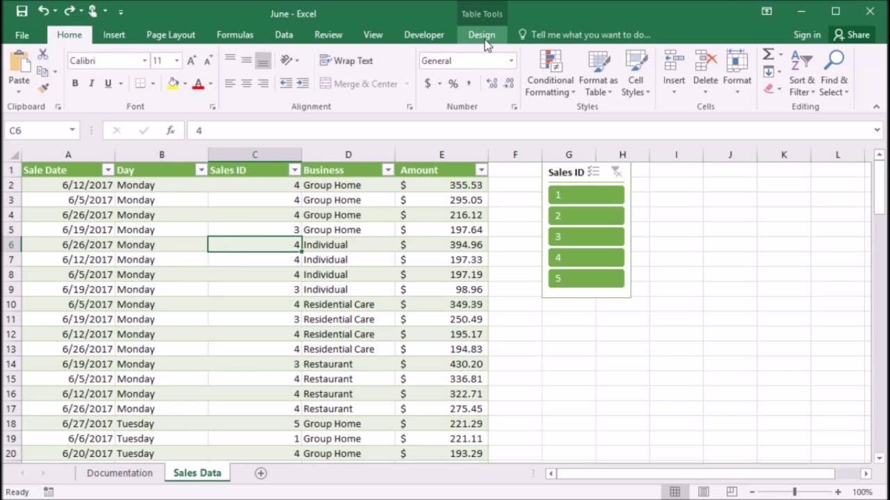 522 Adding Total Row and Count Row Excel 2016 - YouTube
