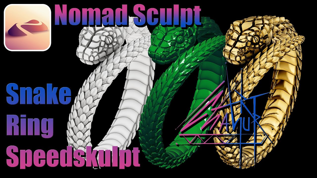 Speed Sculpting a Snake Ring in Nomad Sculpt - YouTube