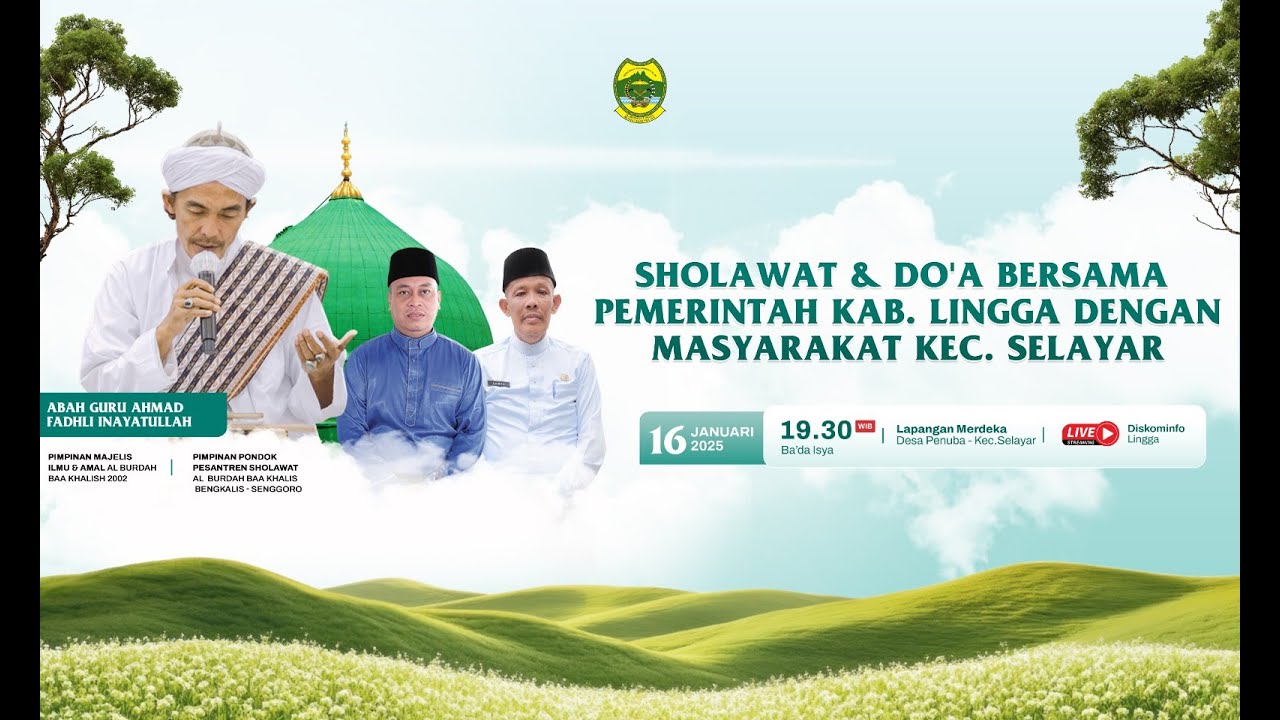 LIVE: SHOLAWAT & DO'A BERSAMA PEMERINTAH KAB. LINGGA DENGAN MASYARAKAT ...