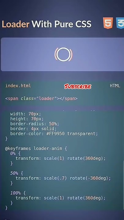 Loader Animation Code In Html And Css Codingin17 Shorts Youtube