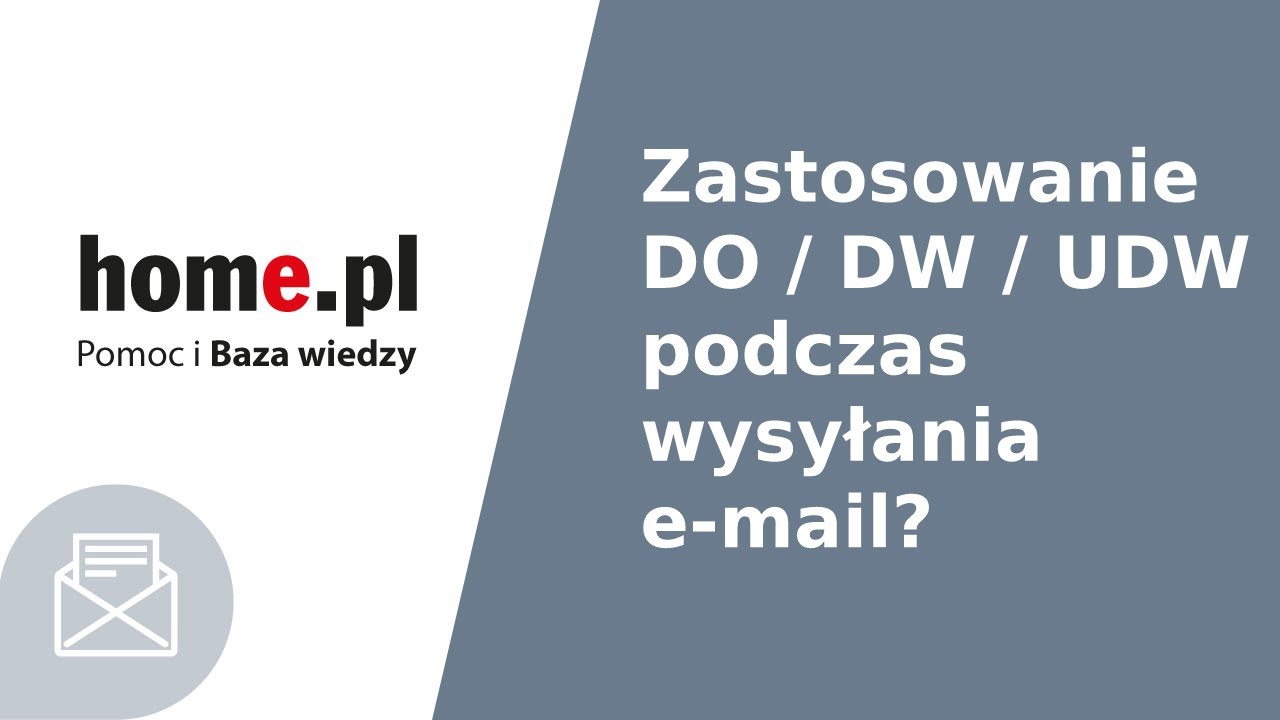 Zastosowanie pól DO/DW/UDW podczas wysyłania wiadomość e-mail - YouTube
