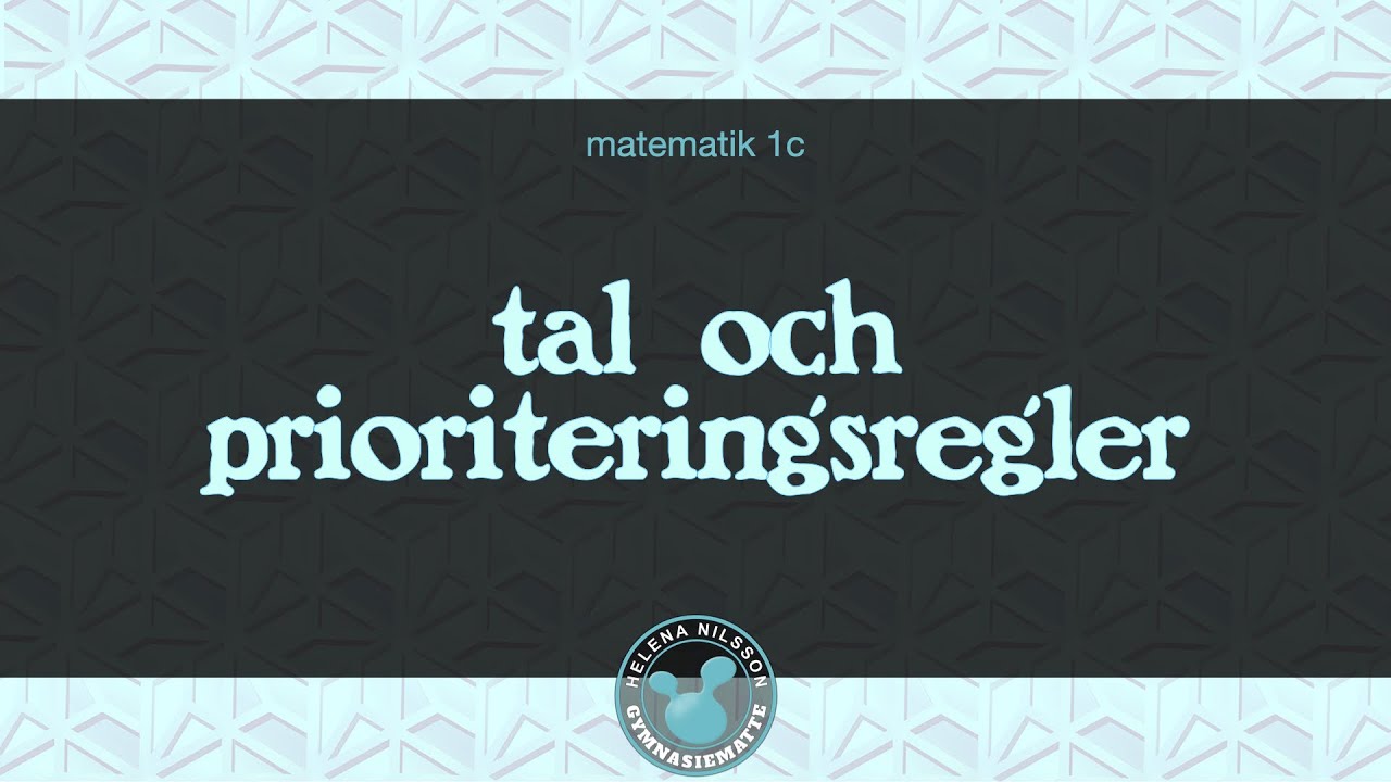1 1 1 tal och prioriteringsregler - YouTube