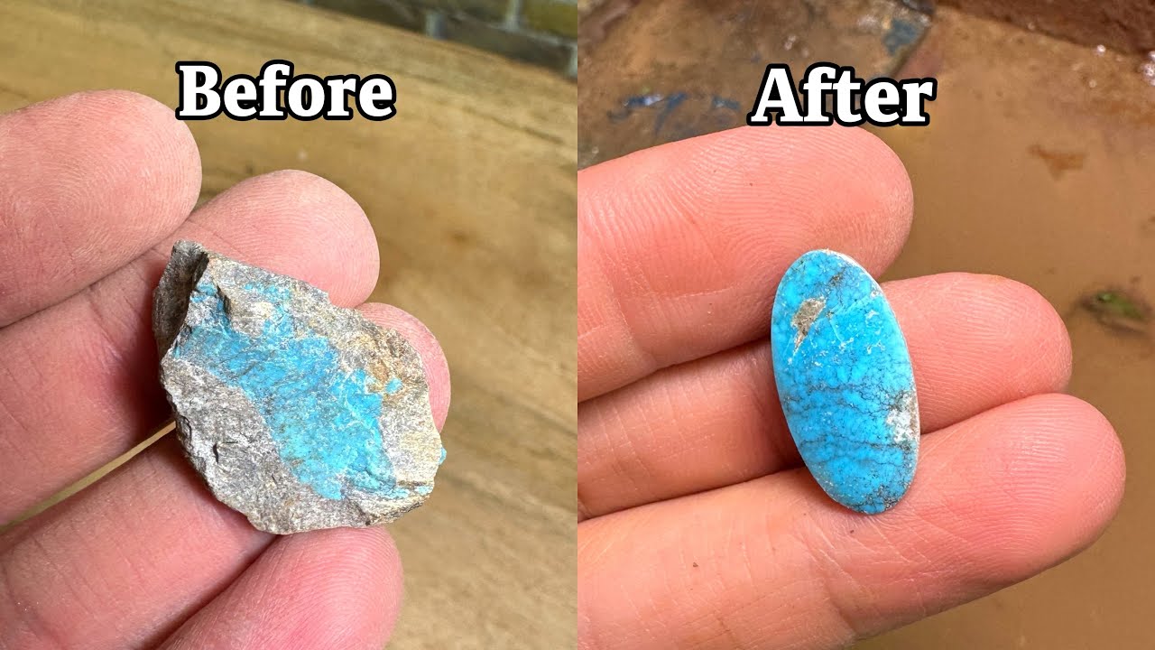 Cutting turquoise stone - YouTube