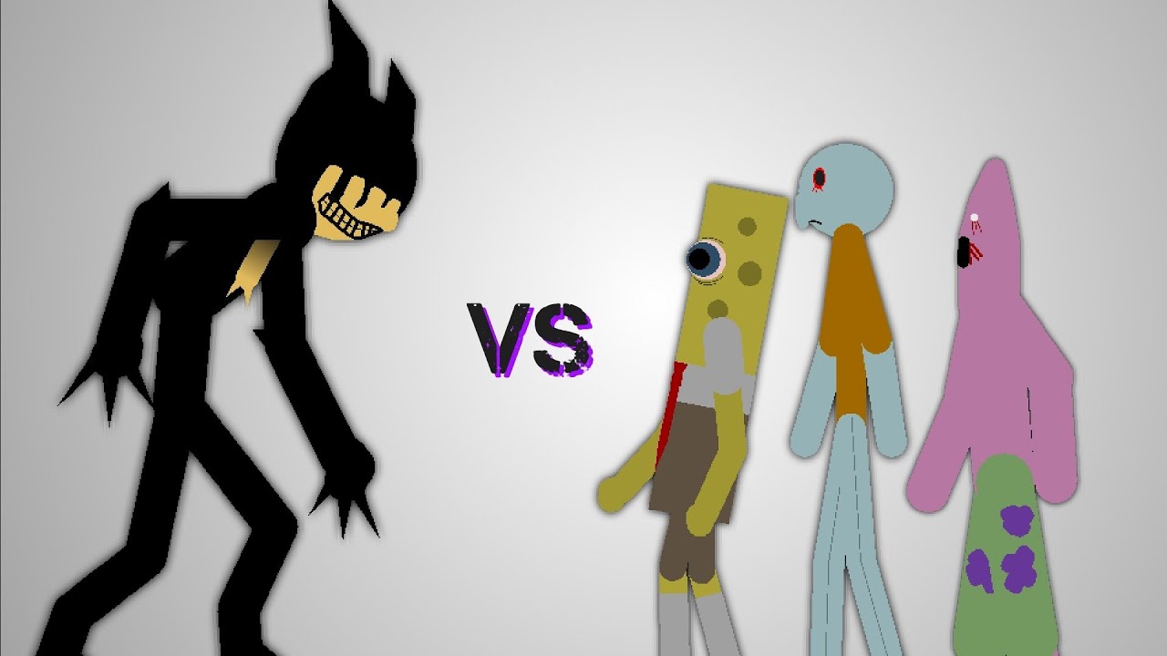 Ink Demon Bendy vs SpongeBob Bootleg, Squidward Red Mist, Patrick ...