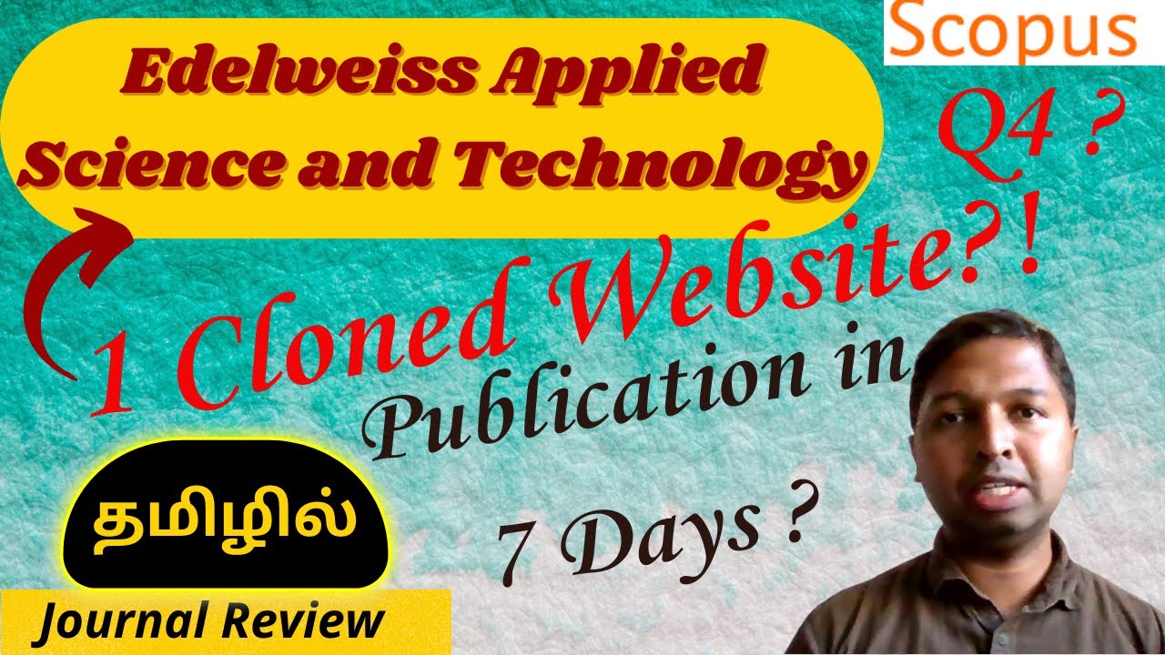 Christo Ananth Edelweiss Applied Science And Technology Scopus Genuine Review Tamil
